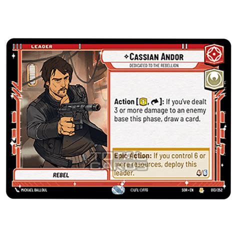Star Wars Unlimited Spark Of Rebellion Cassian Andor Rare 013