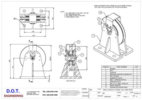 200mm Sheave And Frame D O T Engineering