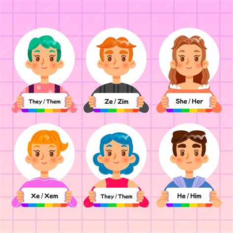 Premium Vector Gradient Gender Pronouns Illustration