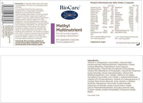 Biocare Methyl Multinutrient High Potency Multinutrient For All