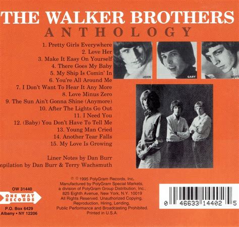Cd Album The Walker Brothers Anthology One Way Usa
