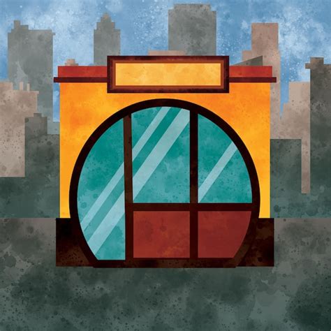 Un Dibujo De Un Edificio Vector Premium