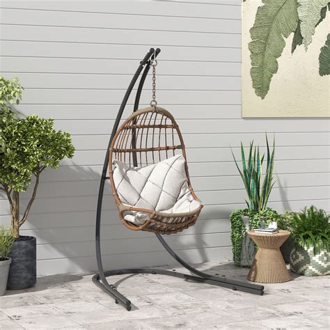 Outsunny Hammock Chair Stand Heavy Duty Steel Hanging Chair Stand For