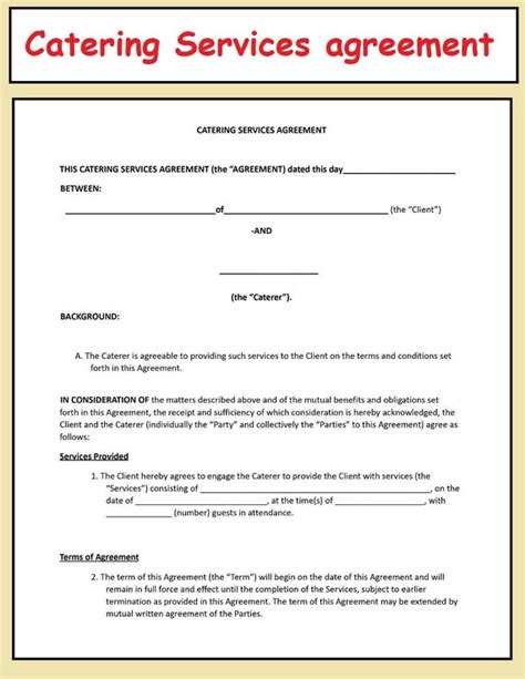How To Write A Catering Contract