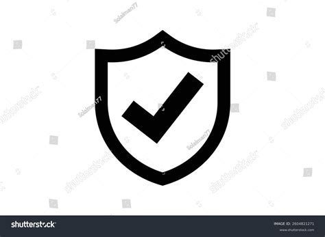 Safety Shield Vector Icon Shield Check Stock Vector Royalty Free 2604821271 Shutterstock