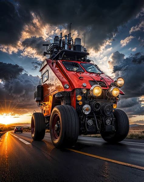 Military Sci Fi Battle Vehicle Road Warrior Stock Illustration Illustration Of Vehicle Wheels