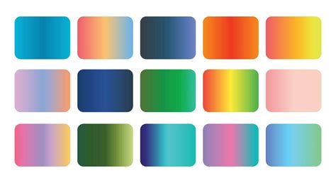 Set Of Unique Colorful Gradient Vector Color Palette Illustration