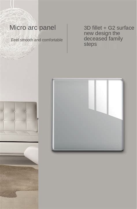 Interrupteur4gang 2way 250v Interrupteur Mural Miroir Noir Classique