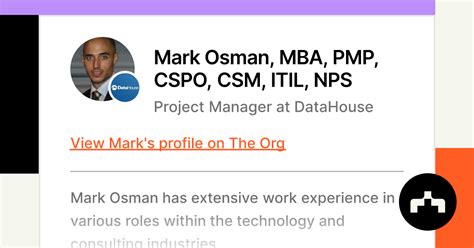 Mark Osman Mba Pmp Cspo Csm Itil Nps Project Manager At