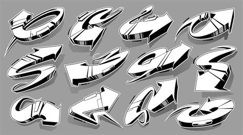 Graffiti Arrows Vector Set 2003997 Vector Art At Vecteezy