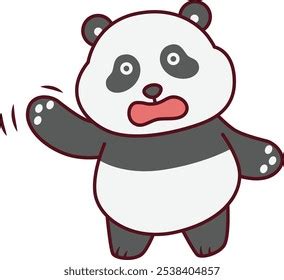 Cute Panda Panic Shaking Illustration Stock Vector Royalty Free