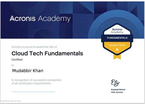 Mudabbir Khan On Linkedin Learningjourney Acroniscertified Cloudtechnology