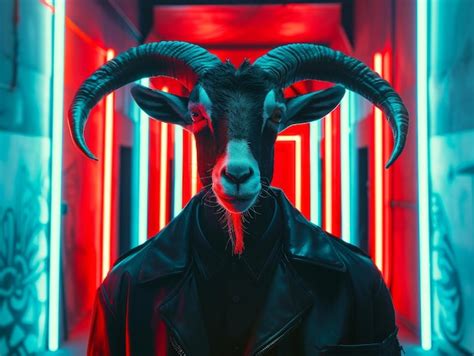 Premium Photo Goathead Man Themed Background Bright Tonality In The