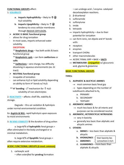 Functional Groups Pdf Amine Ester