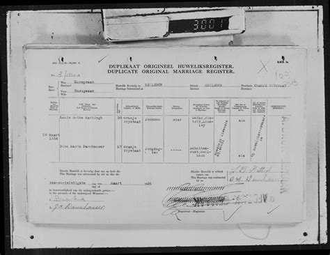 Marriage Of Louis Botha Hattingh And Dina Maria Dannhauser