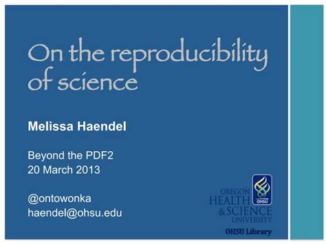 On The Reproducibility Of Science Pdf