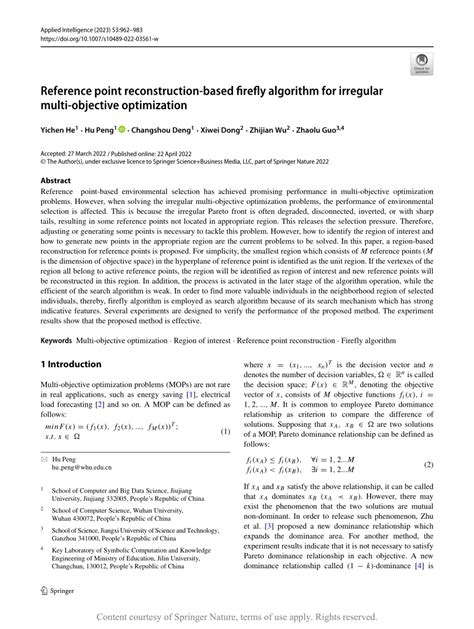 Reference Point Reconstruction Based Firefly Algorithm For Irregular