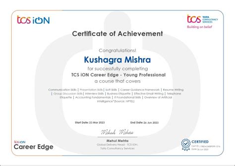 Kushagra Mishra On Linkedin Tcsion Tcs Tcsion