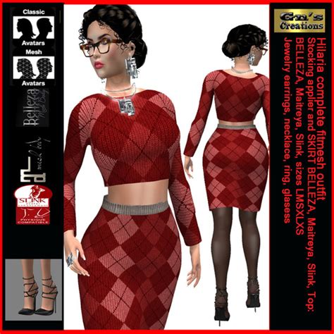 Second Life Marketplace Hilaria Complete Fitmesh Outfit Bxd
