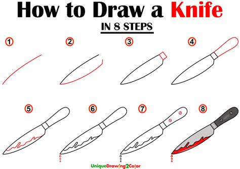 Learn How To Draw A Knife Tools Step By Step Drawing