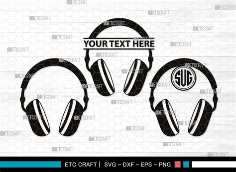 Headphone Monogram Modern Audio Headset Graphic By Pixel Elites