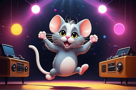 A Mouse Dancing In A Disco At 20 9 2024 Stock Illustration