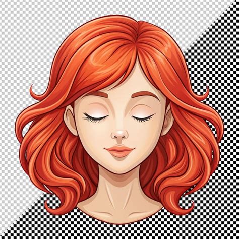 Premium Psd Cute Girl With Red Hair