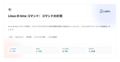 Linux Time コマンド 実行時間の測定 パフォーマンス分析 Labex
