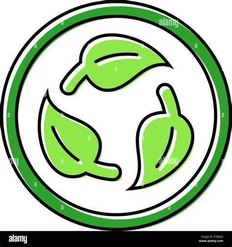 Biodegradable Product Label Warning Color Icon Vector Illustration Stock Vector Image And Art Alamy