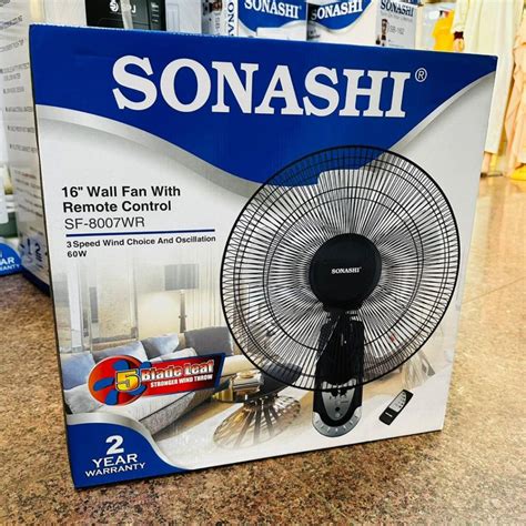 Sonashi 16 Wall Fan With Remote Control Black ~ Good Price Store