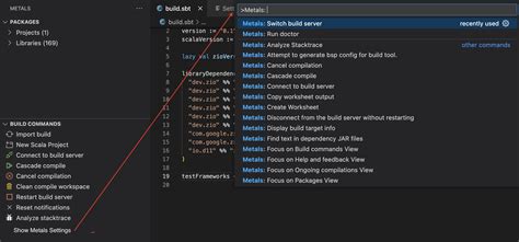 Option To Open Metals Settings From The Left Navigation · Issue 1267 · Scalametametals Vscode