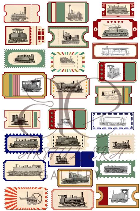 Printable Vintage Train Travel Kit Downloadable Rail Journey Posters
