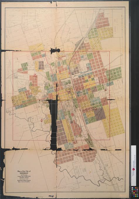 Map Of The City Of Sherman And Environs County Seat Of Grayson County Texas Embracing
