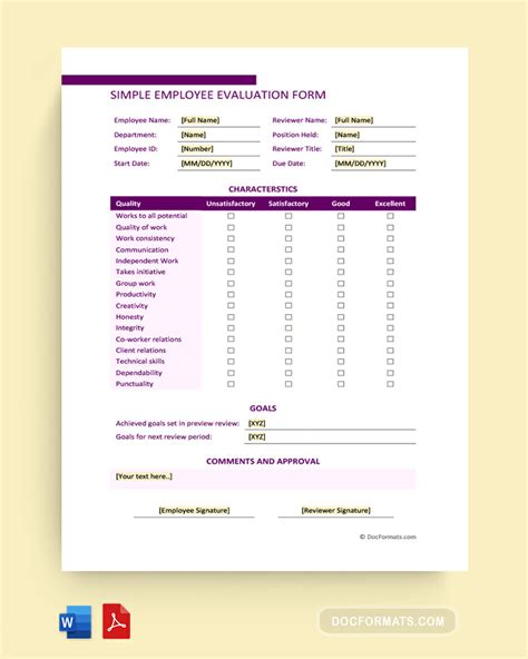 Free 8 Employee Evaluation Templates In Pdf Ms Word