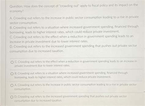 Solved Question How Does The Concept Of Crowding Out