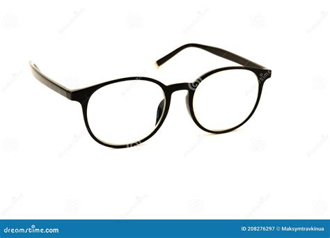 Glasses For Improving Vision In Black Frames Isolated On White Background Stock Image Image Of