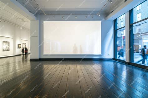 Premium Photo Modern Art Gallery With Blank Canvas On The Wall