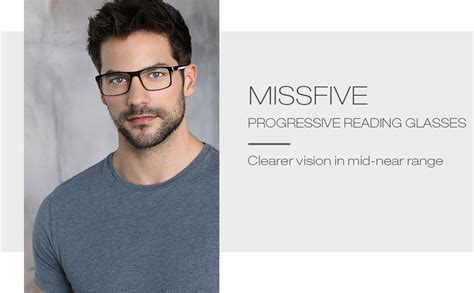 Missfive 2 Pack Mens Light Multifocus Progressive Reading
