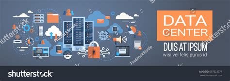 Data Center Cloud Computer Connection Hosting Stock Vector Royalty