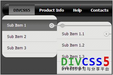 款下拉导航菜单DIV CSS JQ特效 演示与下载 DIVCSS