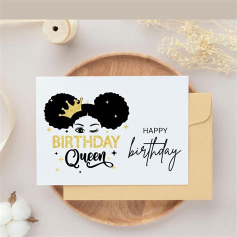 Happy Birthday Card Birthday Queen Card Digital Download Printable
