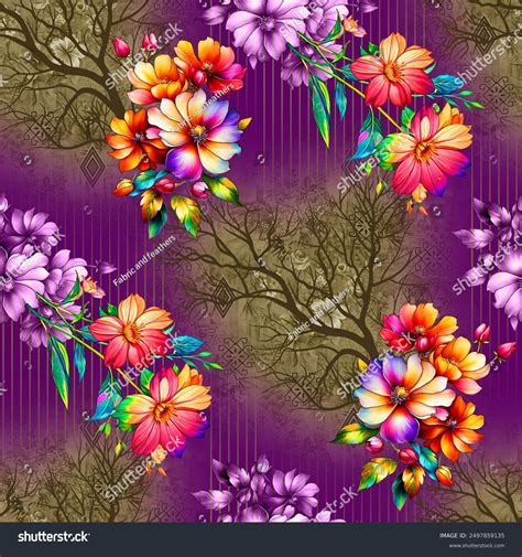 3d Flower Print Digital Wallpaper Pattern Stock Illustration 2497859135 Shutterstock