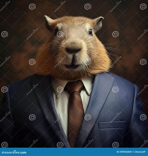 Capibara Con Traje Y Corbata Stock De Ilustración Ilustración De