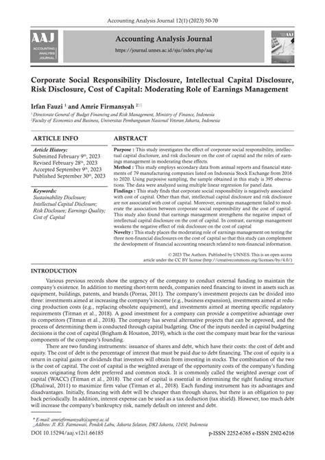 Pdf Corporate Social Responsibility Disclosure Intellectual Capital
