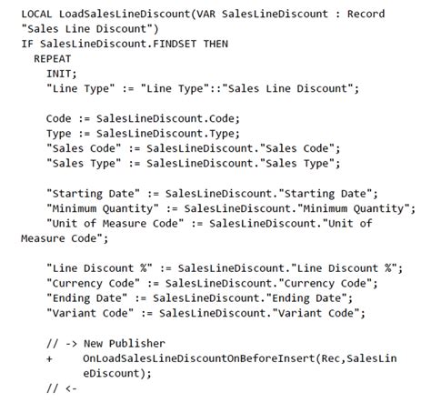 Eventrequest Table 1304 “sales Price And Line Disc Buff” Loadsaleslinesdiscount Local
