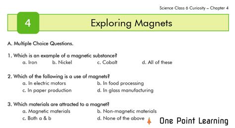 Class 6 Science Chapter 4 Exploring Magnets Worksheet Pdf