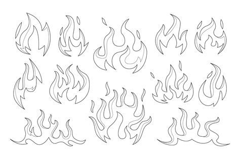 Premium Vector Hand Drawn Fire Outline Illustration