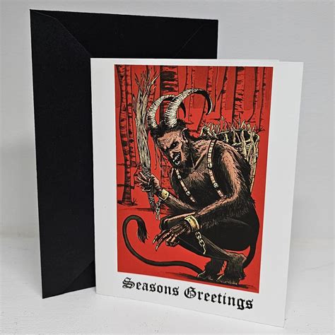 Krampus Holiday Greeting Card Etsy