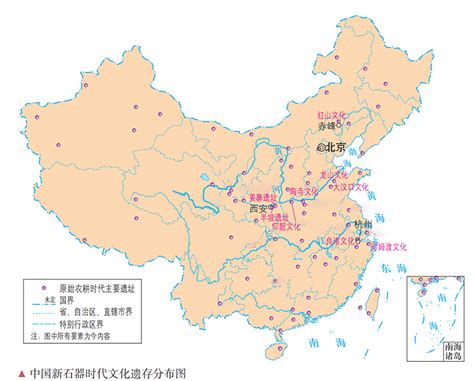 下图是中国新石器时代文化遗址分布图，据图可知，中国新石器时代 试题信息