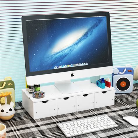 Pvc Single Layer Shelf Monitor Stand Riser Desktop Computer Notebook Laptop Stand Monitor